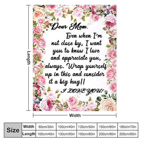 Gifts for Mom Blanket to My Mom from Daughter Son Soft Flannel Bed Throw Blankets for Birthday/Mothers Day 80"X60"