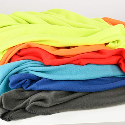 Fleece Throw Blanket bulk fleece blankets Solid Lightweight Warm Soft Cozy Pet-Friendly for Home Bed Sofa Couch Dorm Office Wedding Gifts Travel Airplane for Seasons (Assorted, Pack of 6-50x60 Inches)