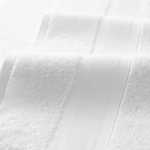 Aston & Arden Recycled Solid Turkish Hand Towels - (Set of 4) Soft & Absorbent Eco-Friendly Aegean Cotton Blend, 600 GSM, Decorative Towel for Bathroom, Home, Hotel, and Salon, Pearl White