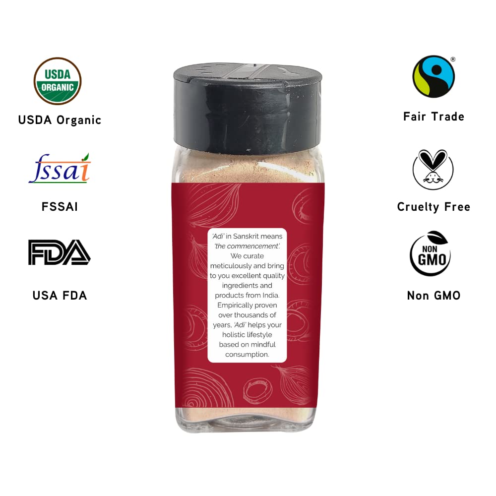 ADI USDA Certified Organic Onion Powder, For Seasoning & Cooking - 2.1 oz
