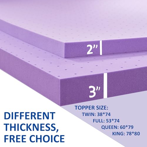 SINWEEK 3 Inch Gel Memory Foam Mattress Topper Ventilated Soft Pressure Relieve Mattress Pad, Breathable Bed Topper, CertiPUR-US Certified, Twin Size