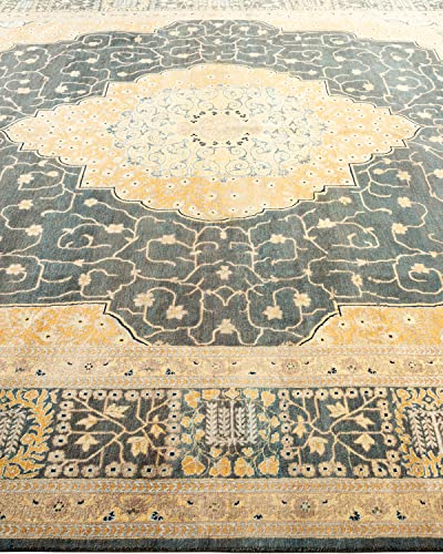 Solo Rugs One of a Kind Hand Knotted Hand Made Wool Traditional Oriental Mogul Gray 8 x 10 Area Rug