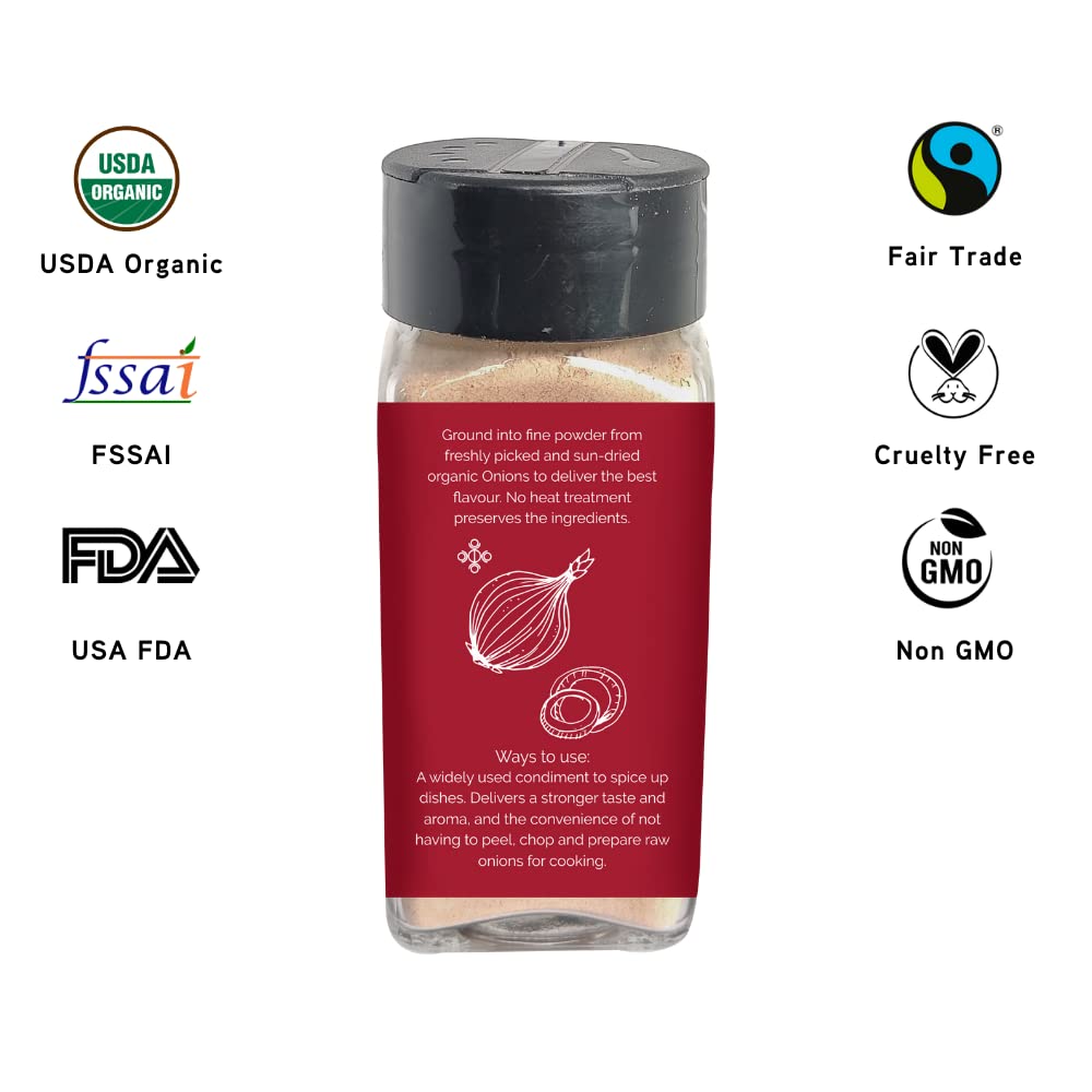 ADI USDA Certified Organic Onion Powder, For Seasoning & Cooking - 2.1 oz