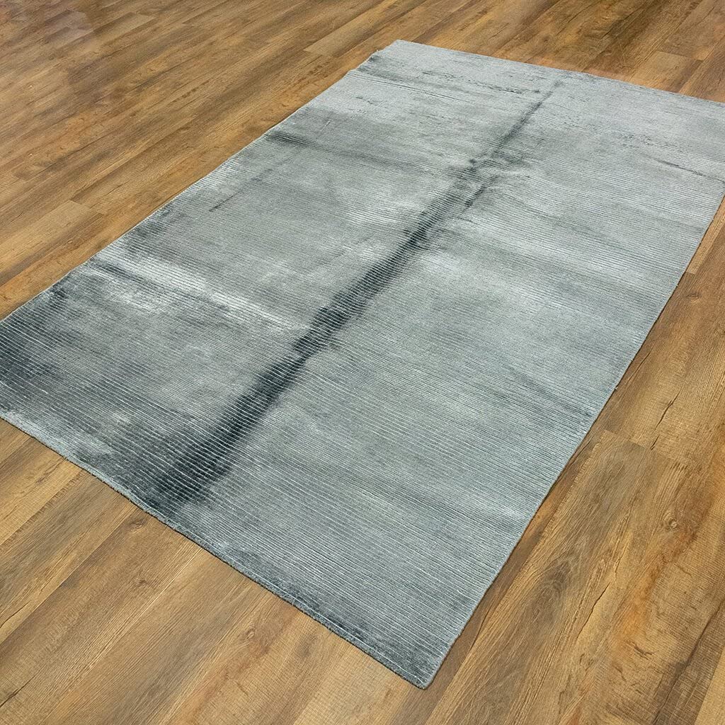 Westside Market India Stripes Gray Rug Handmade Area Rug 100% Wool, 6'0'' x 8'10''