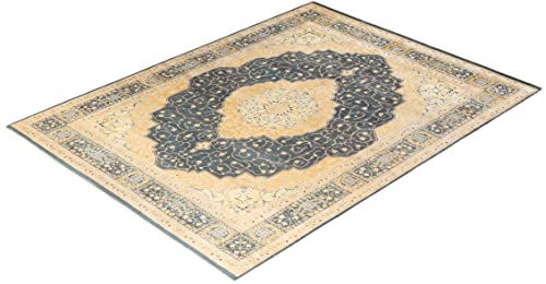 Solo Rugs One of a Kind Hand Knotted Hand Made Wool Traditional Oriental Mogul Gray 8 x 10 Area Rug