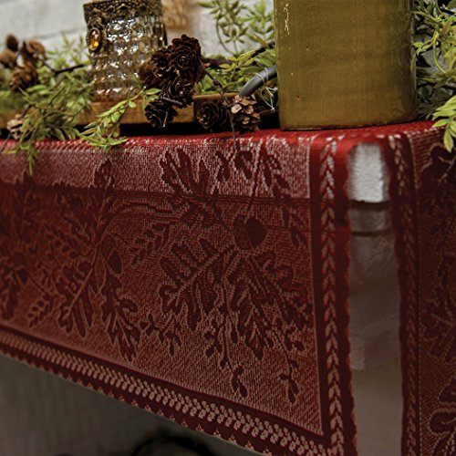 Heritage Lace Dark Paprika Oak Leaf Mantle Scarf, Standard