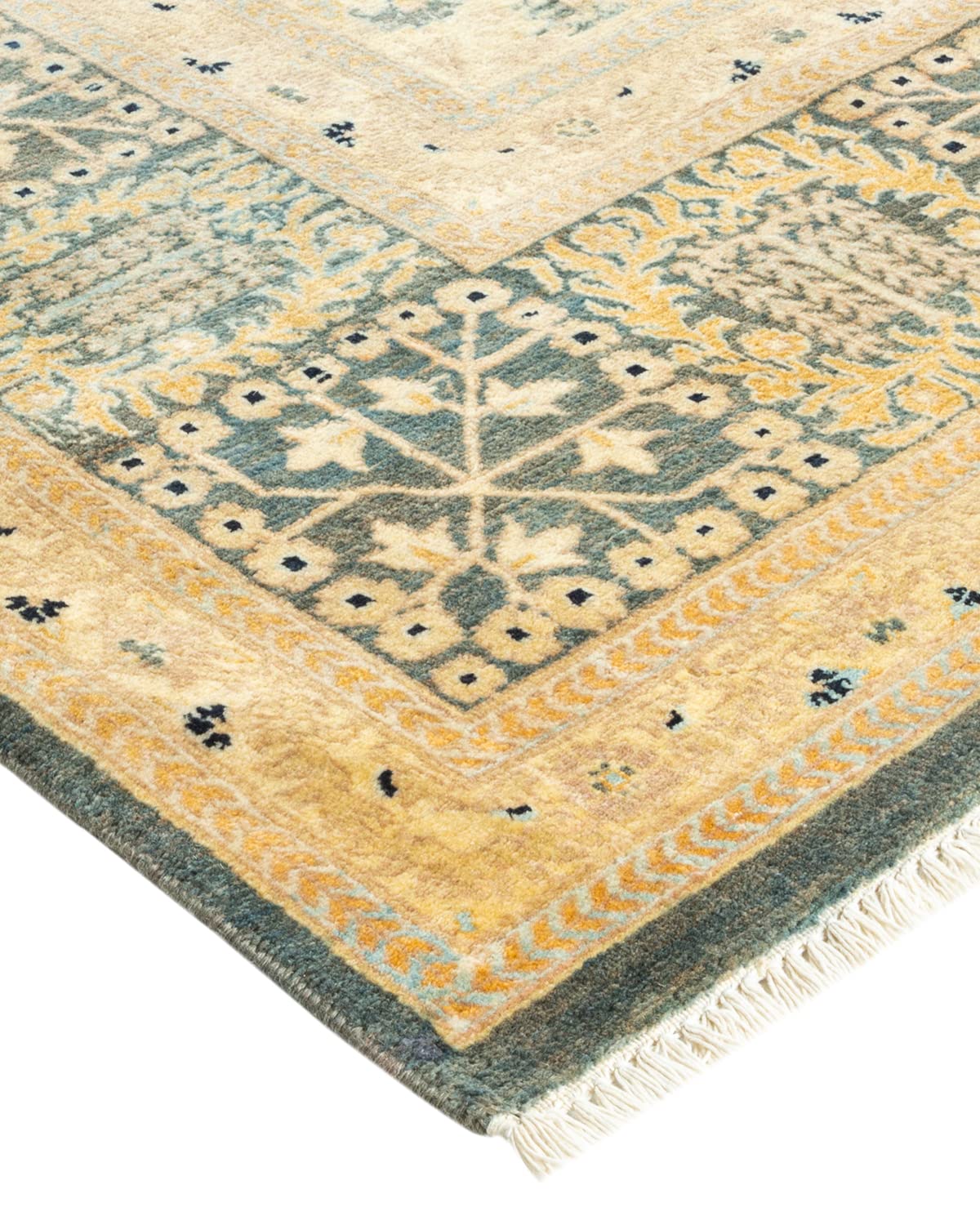 Solo Rugs One of a Kind Hand Knotted Hand Made Wool Traditional Oriental Mogul Gray 8 x 10 Area Rug