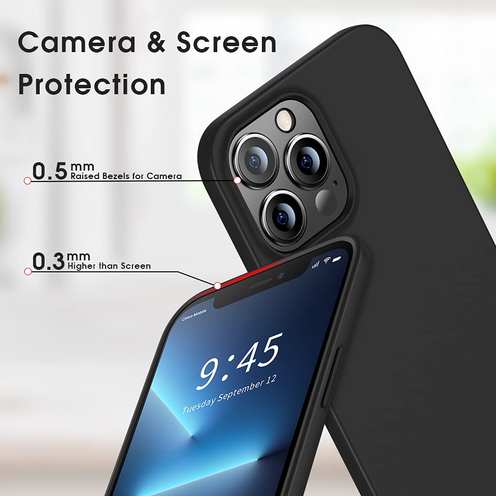 X-level Compatible iPhone 13 Pro max Case Slim Fit Ultra-Thin [Guardian Series] Soft TPU Matte Finish Coating Phone Cases Lightweight Back Cover Grip for iPhone 13 Pro max 6.7" (2021)-Black