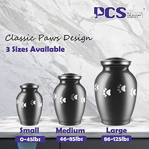 PCS Pet Memorial Cremation Urns for Dogs and Cats Ashes, Dog Keepsake Urns for Ashes with Paw Prints-Small