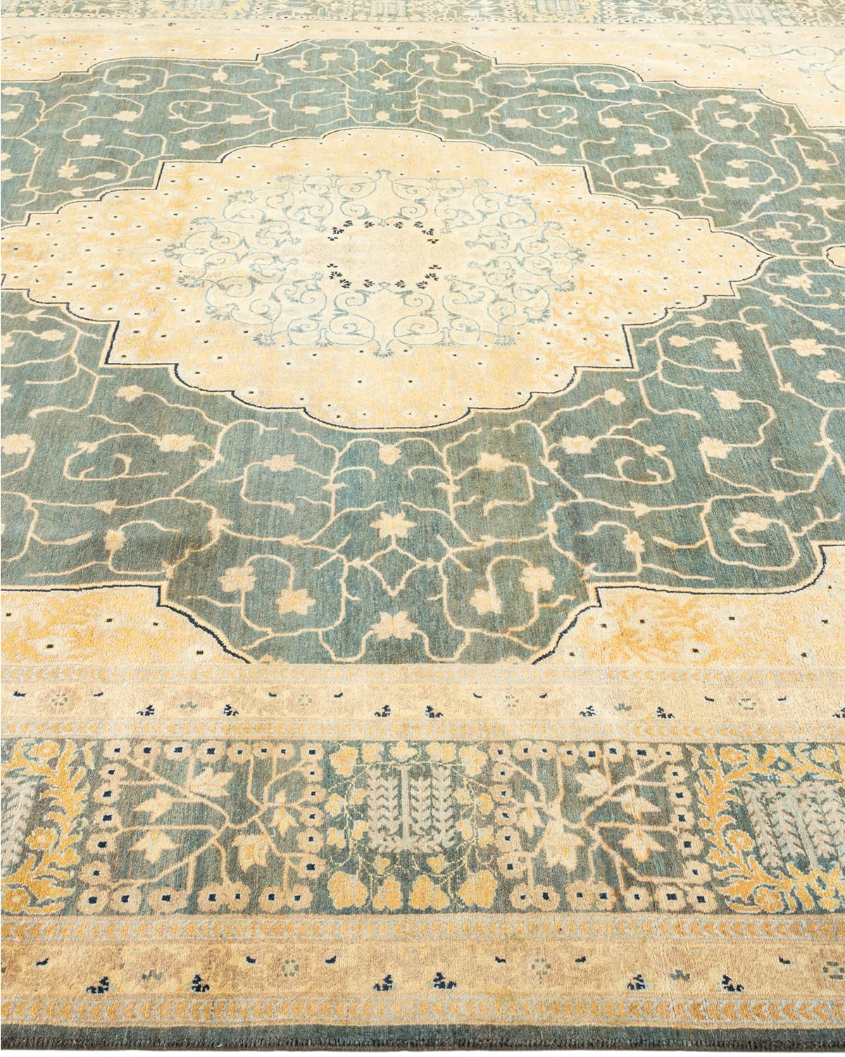 Solo Rugs One of a Kind Hand Knotted Hand Made Wool Traditional Oriental Mogul Gray 8 x 10 Area Rug