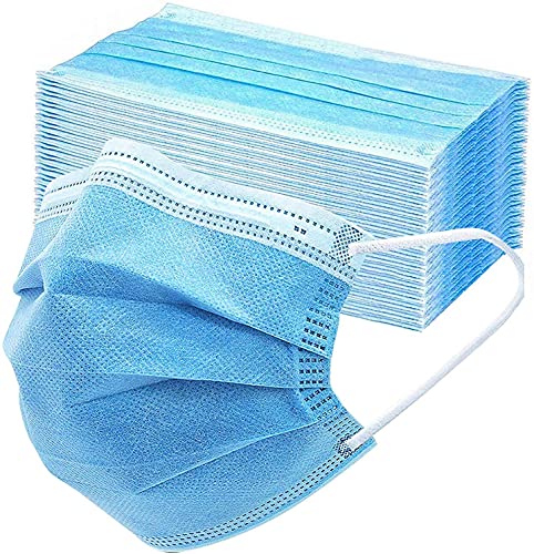 Healthoholic Blue Disposable Face Masks [Bulk Pack of 2000 Pcs, 40 Boxes of 50pcs/Box] Non-Woven, Breathable, Disposable 3-ply Protective Earloop Face Masks