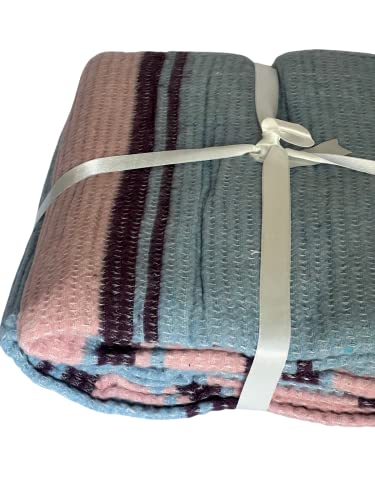 KAO Bed Throw Blanket Thick Plush Warm Multi-Purpose Decorative Cozy Luxury Blanket for Chair, Couch, Farmhouse, Bed and Sofa - 59" x 78.7" (Pink, Purple, Blue)