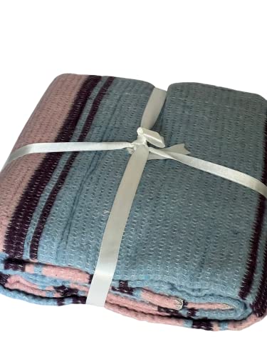 KAO Bed Throw Blanket Thick Plush Warm Multi-Purpose Decorative Cozy Luxury Blanket for Chair, Couch, Farmhouse, Bed and Sofa - 59" x 78.7" (Pink, Purple, Blue)