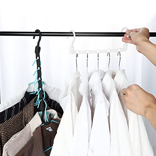 Space Saving Hangers, 8 PCS 5 Holes Plastic Closet Organizers and Storage Shirt Organizer for College Dorm Room