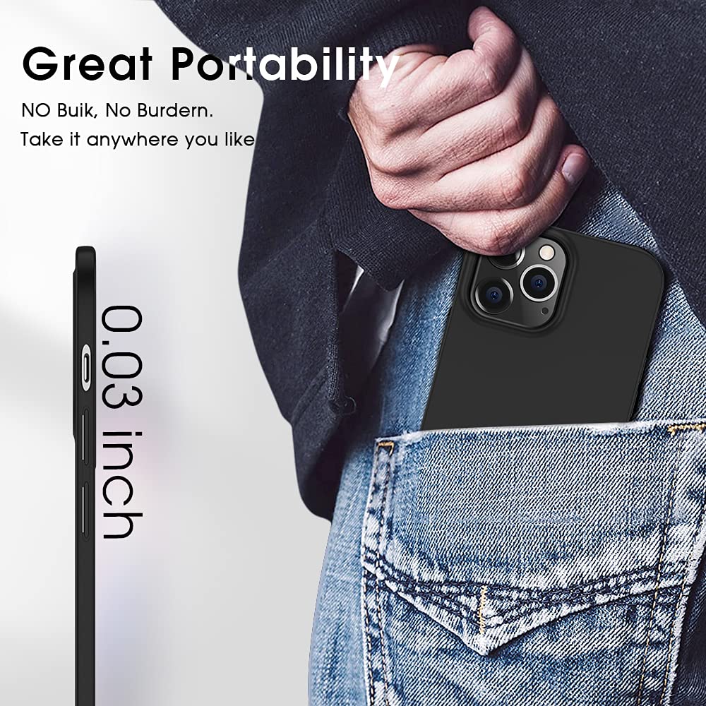 X-level Compatible iPhone 13 Pro max Case Slim Fit Ultra-Thin [Guardian Series] Soft TPU Matte Finish Coating Phone Cases Lightweight Back Cover Grip for iPhone 13 Pro max 6.7" (2021)-Black