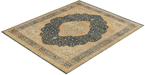 Solo Rugs One of a Kind Hand Knotted Hand Made Wool Traditional Oriental Mogul Gray 8 x 10 Area Rug