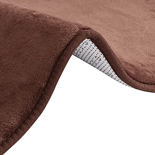 Sweet Home Collection Bathroom Rugs Memory Foam Bath or Shower Mat Slip Resistant Extra Absorbent Soft Fluffy Non Skid Rectangle