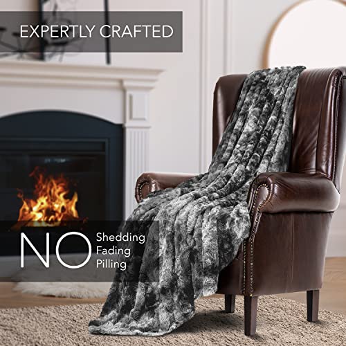 Luxury Plush Blanket - Cozy, Soft, Fuzzy Faux Fur Throw Blanket for Couch - Ideal Comfy Minky Blanket for Adults for Cold Nights by Everlasting Comfort