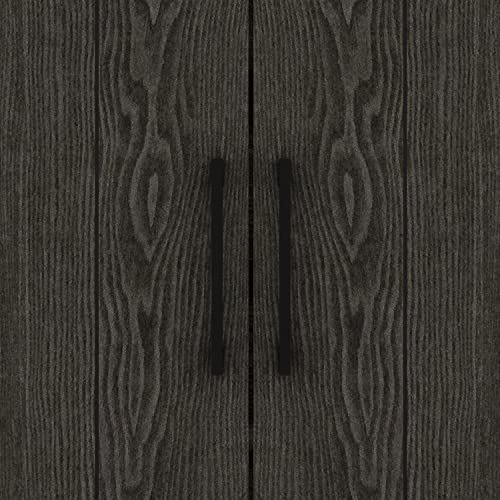 Galano 16 Pair Lucca 2 Door Shoe Storage Cabinet with Open Shelf and Doors β Shoe Rack - Shoe Storage Entryway β Shoe Organizer for Home and Office - Dark Grey Oak