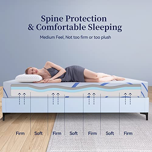 Vyfipt Twin Size Memory Foam Mattress 8 Inch Bed in a Box Bamboo Charcoal Infused Gel Foam Cooling Medium Firm Mattress - Breathable - No Box Spring Needed β Twin,8 Inch