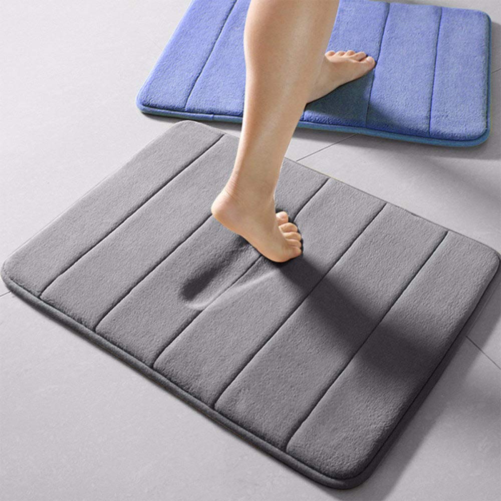 MELTSUN Bath mat Home Bath Mat Coral Fleece Bathroom Carpet Water Absorption Non-Slip Memory Foam Absorbent Washable Rug Toilet Floor Mat,Wine Red,40,60cm
