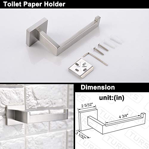 TURS 5-Pieces Bathroom Hardware Accessories Set Brushed Towel Holder Sets Bath Towel Rack Towel Shelf