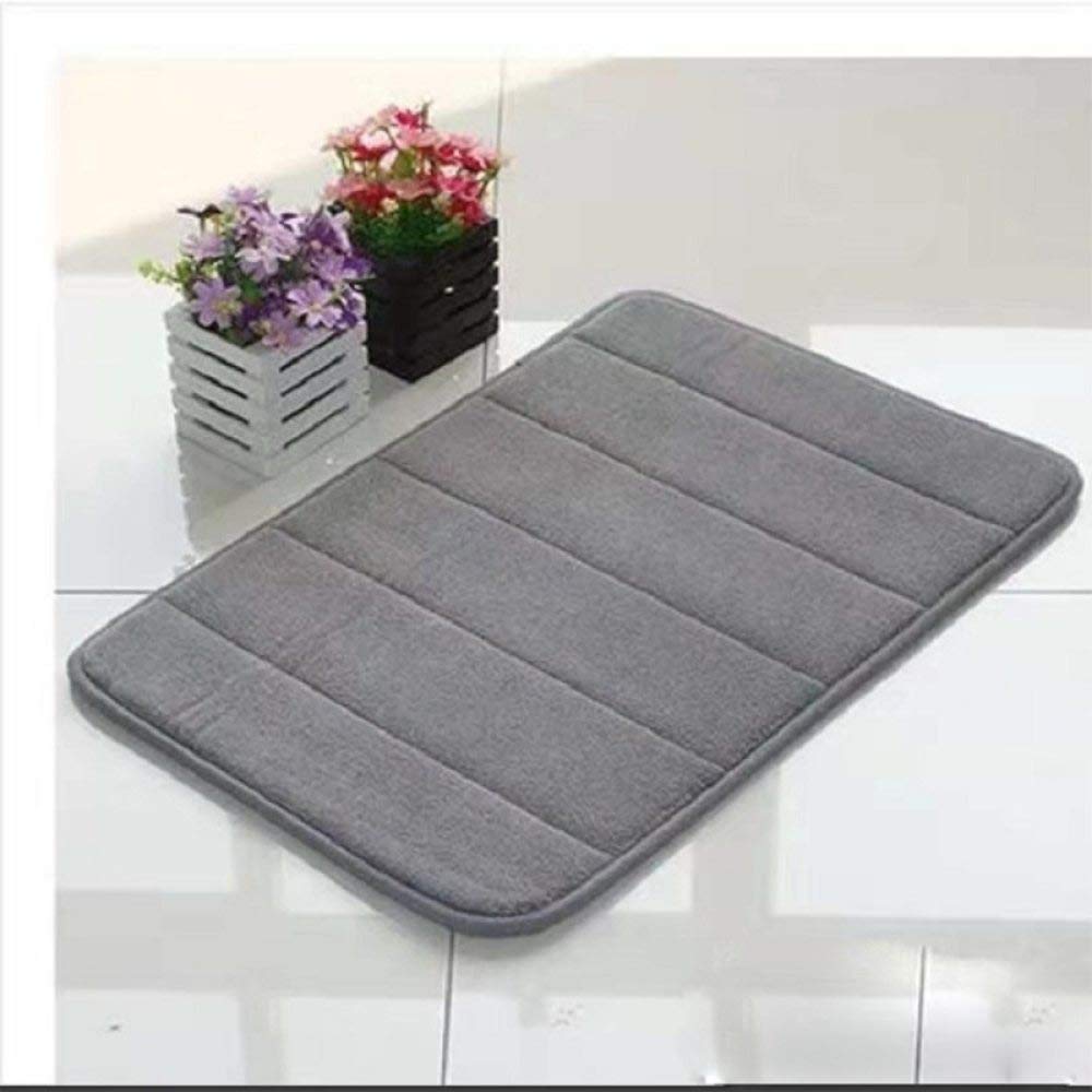 MELTSUN Bath mat Home Bath Mat Coral Fleece Bathroom Carpet Water Absorption Non-Slip Memory Foam Absorbent Washable Rug Toilet Floor Mat,Wine Red,40,60cm