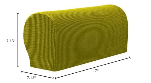 ZHOUZHOU Stretch Sofa Armrest Covers Lengthen Spandex Jacquard Arm Covers for Chairs Sofas Furniture Armrest Protector Set of 2 Recliner Armchair Slipcovers,Light Green