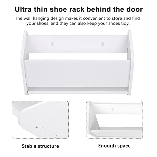 DOITOOL Wall Shoe Rack Mounted Wall Mount Slipper Rack White Hanging Shoe Storage Rack Non- punching Shoe Stand Door Shoe Hangers Bathroom Shoe Holder Wall Mounted Shoe Storage