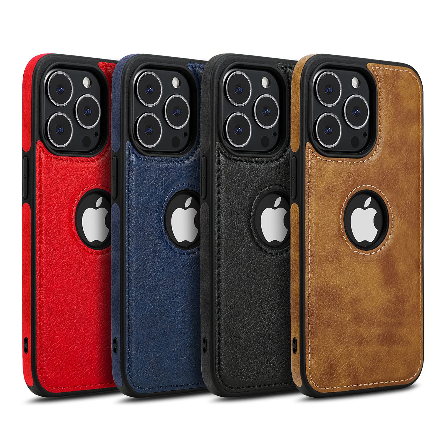 Razstorm Unique Design Luxury Leather Business Phone Case for iPhone 13 Pro Max Anti-Slip Scratch Resistant Ultra Slim Protective Case (2021,6.7”) (Brown)