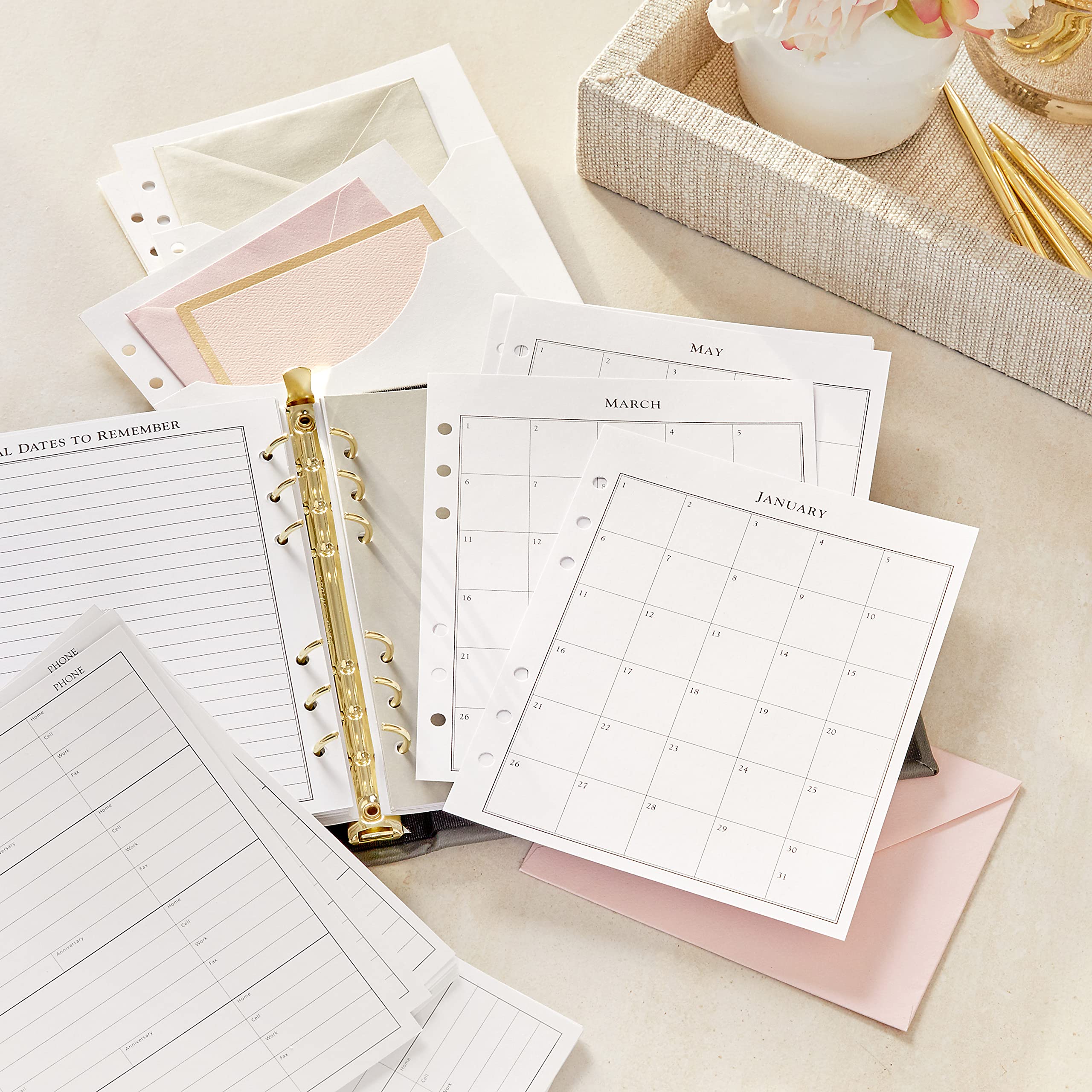 Hallmark Address Book Refill Pages (Pack of 44 Replacement Pages for Addresses, Appointments)