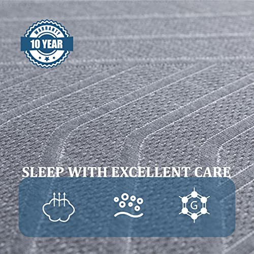 EGOHOME 10 Inch Queen Mattress, Copper Gel Memory Foam Mattress in a Box, Therapeutic Mattress for Back Pain Relief, Medium Double Mattress Made in USA, CertiPUR-US Certified, 60โx80โx10โ, Black
