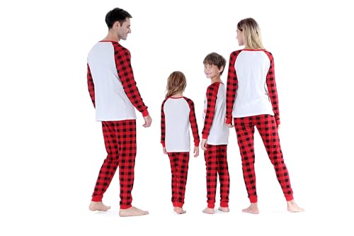Joyond Kid Boys Girls 2 Piece Family Matching, Festive Christmas Pajama Sets, Cotton, Snowman, White, 14Years