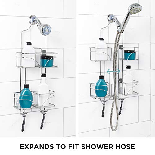 Zenna Home Expandable Over-The-Shower Caddy, Bronze & Expandable Over-The-Shower Caddy, Chrome
