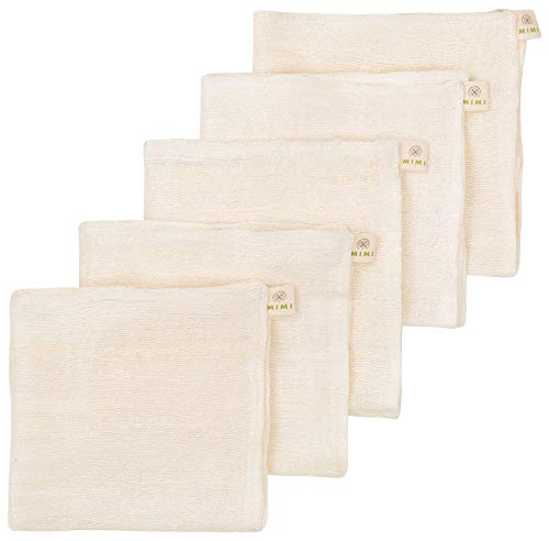 Mimi Organic & Natural Life, Mimi Organic 100 Natural Mulberry Silk Hand Face Yoga Towel 2 Layer | Newborn Baby and Woman Heavenly Soft Washcloth 12x12in 1pc, Off-White No Bleached Dyed
