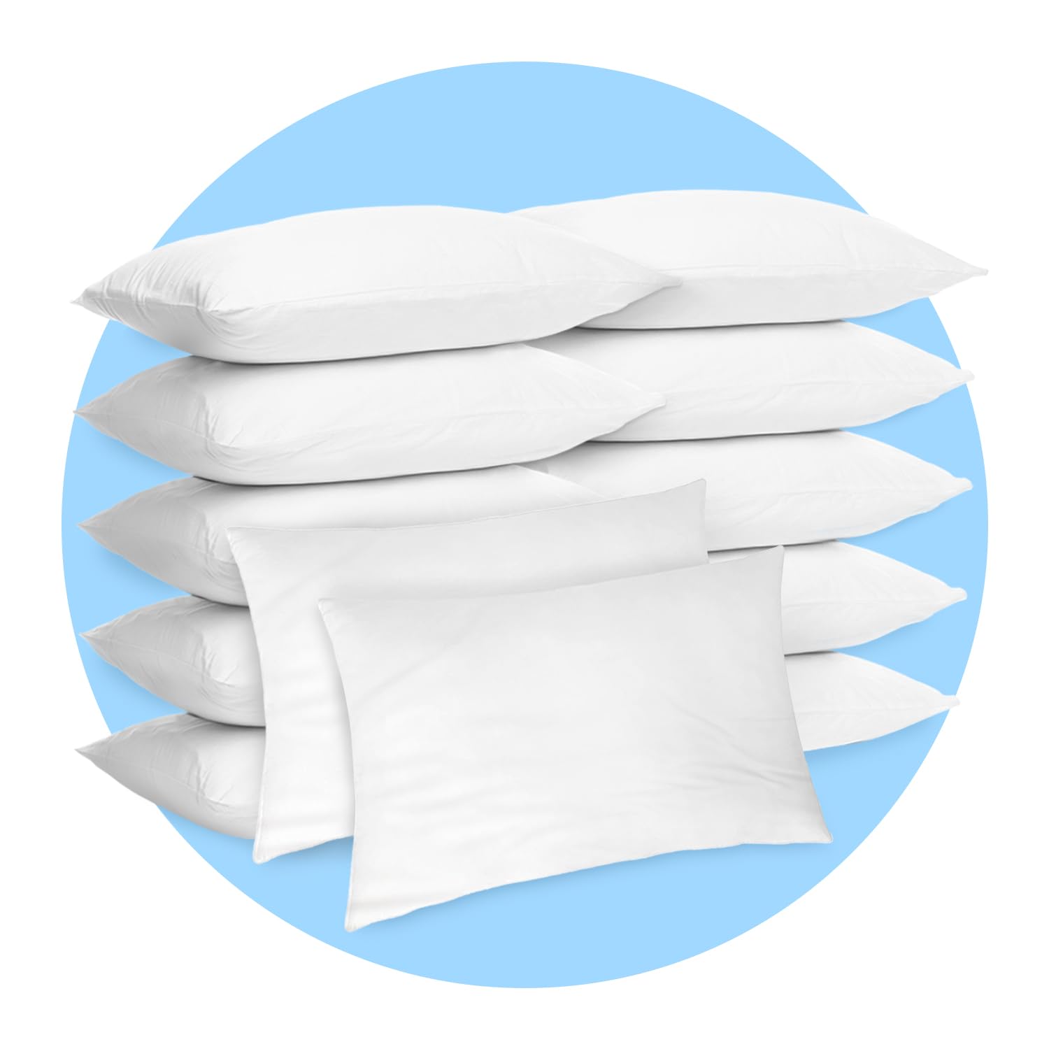 Avalon Bedding Pillow Cases Standard Size White Pillow Cases Set of 12 Cotton Blend 200 TC Soft & Breathable Perfect for Home & Hospital, Hotel Quality Queen Pillow Protectors 30x20 Inches