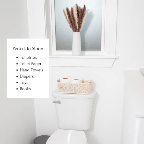 HARPER ROWS Macrame Storage Baskets for Decorative Boho Bathroom - Toilet Paper & Toilet Tank Basket Organizer - Kitchen Pantry Organization Bins - Baby Gift, Nursery Decor β Cute & Durable (Set of 2)