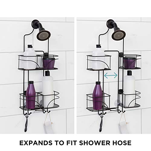 Zenna Home Expandable Over-The-Shower Caddy, Bronze & Expandable Over-The-Shower Caddy, Chrome