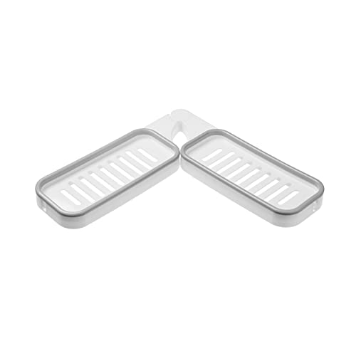 VENOAL Foldable Corner Shower Caddy,Wall Mounted Bath Shelf, No Drilling Self Adhesive Shower Organizer,Can be Rotated 180 Degrees,Suitable for Washstand or Shower Corner (Grey)