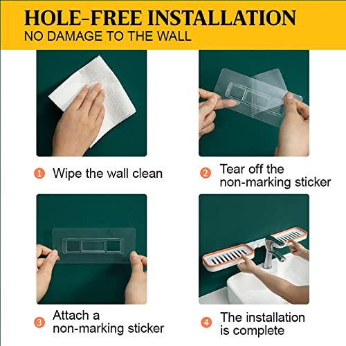 VENOAL Foldable Corner Shower Caddy,Wall Mounted Bath Shelf, No Drilling Self Adhesive Shower Organizer,Can be Rotated 180 Degrees,Suitable for Washstand or Shower Corner (Grey)