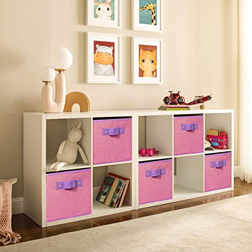 ShellKingdom Storage Bins, Foldable Storage Baskets for Shelves, Closets, Home Organizing, with Reinforced Handles, 14.37 x 10 x 9.8 inches, 3 Pack - Lavender