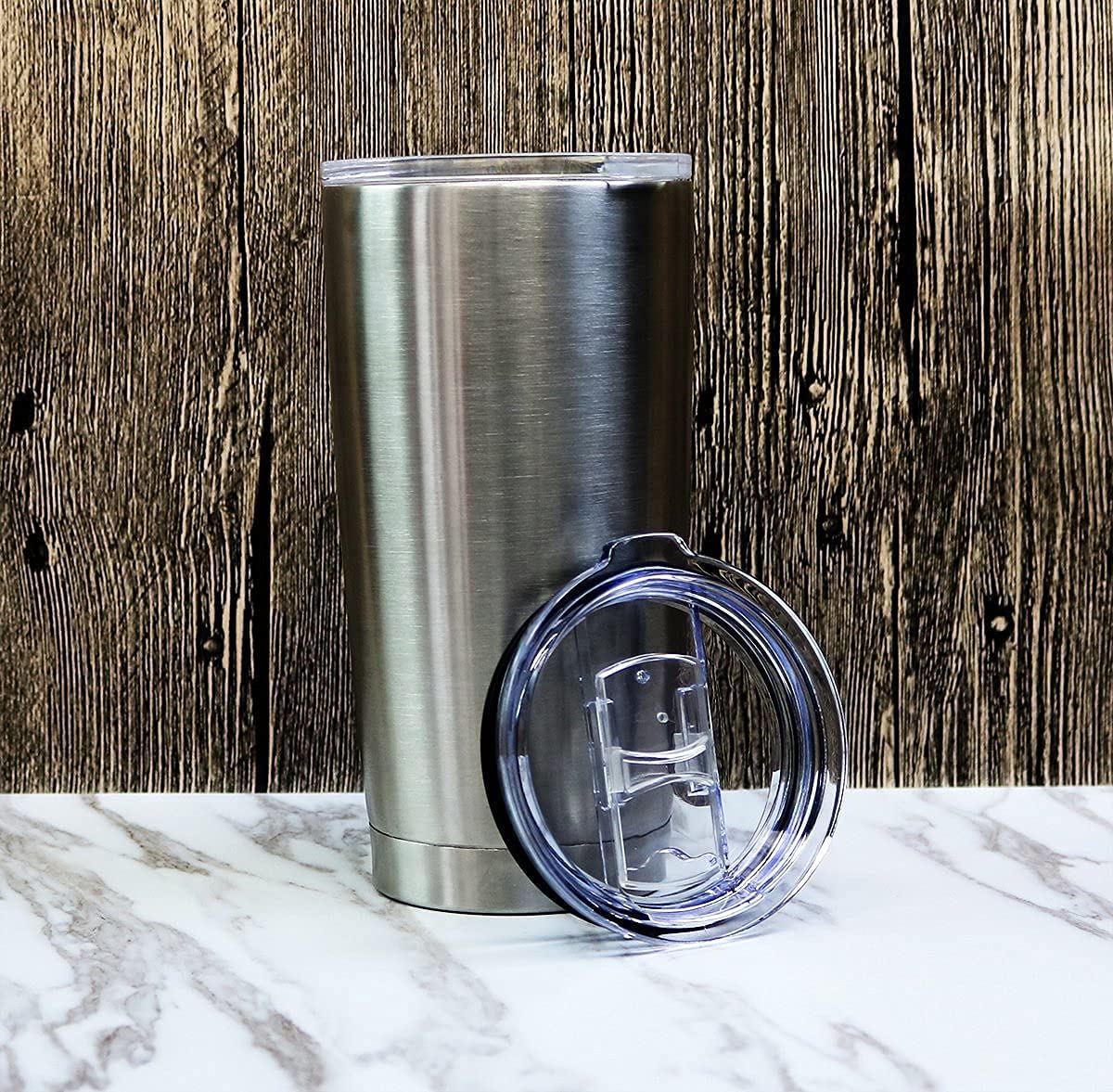 Coaches World Tumbler Lid for 20 Oz Yeti Rambler, Old Style RTIC, Ozark Trails and more Cooler Cup, Sliding, Sealed, Splash Proof, and Straw Friendly (20 oz 2 Pack), Clear