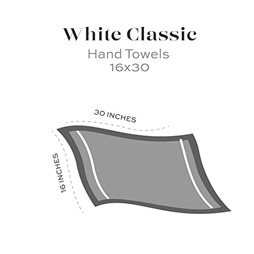 White Classic Luxury Hand Towels | 6 Pack Luxury Bath Mat | 2 Pack Bundle (Green)
