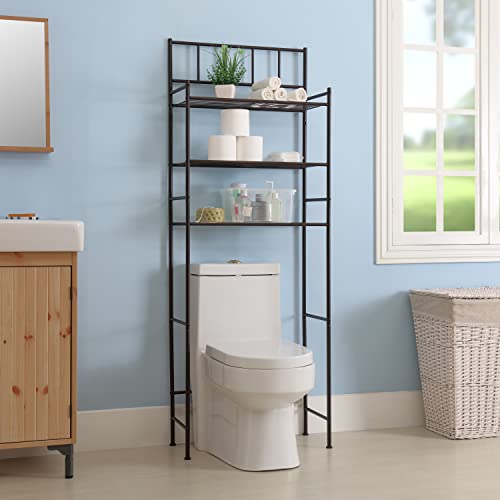 Finnhomy 3 Shelf Bathroom Space Saver Over The Toilet Rack Bathroom Corner Stand Storage Organizer Accessories Bathroom Cabinet Tower Shelf with ORB Finish 23.5" W x 10.5" D x 64.5" H