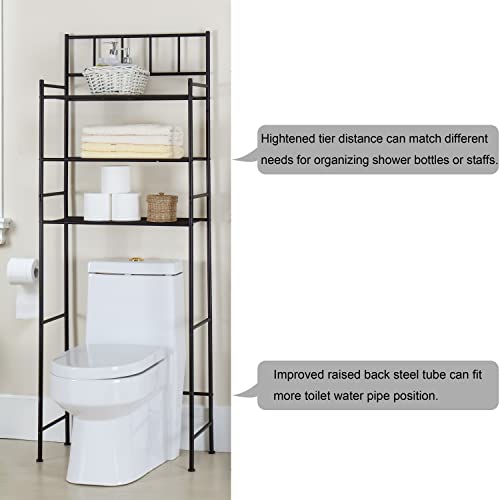 Finnhomy 3 Shelf Bathroom Space Saver Over The Toilet Rack Bathroom Corner Stand Storage Organizer Accessories Bathroom Cabinet Tower Shelf with ORB Finish 23.5" W x 10.5" D x 64.5" H