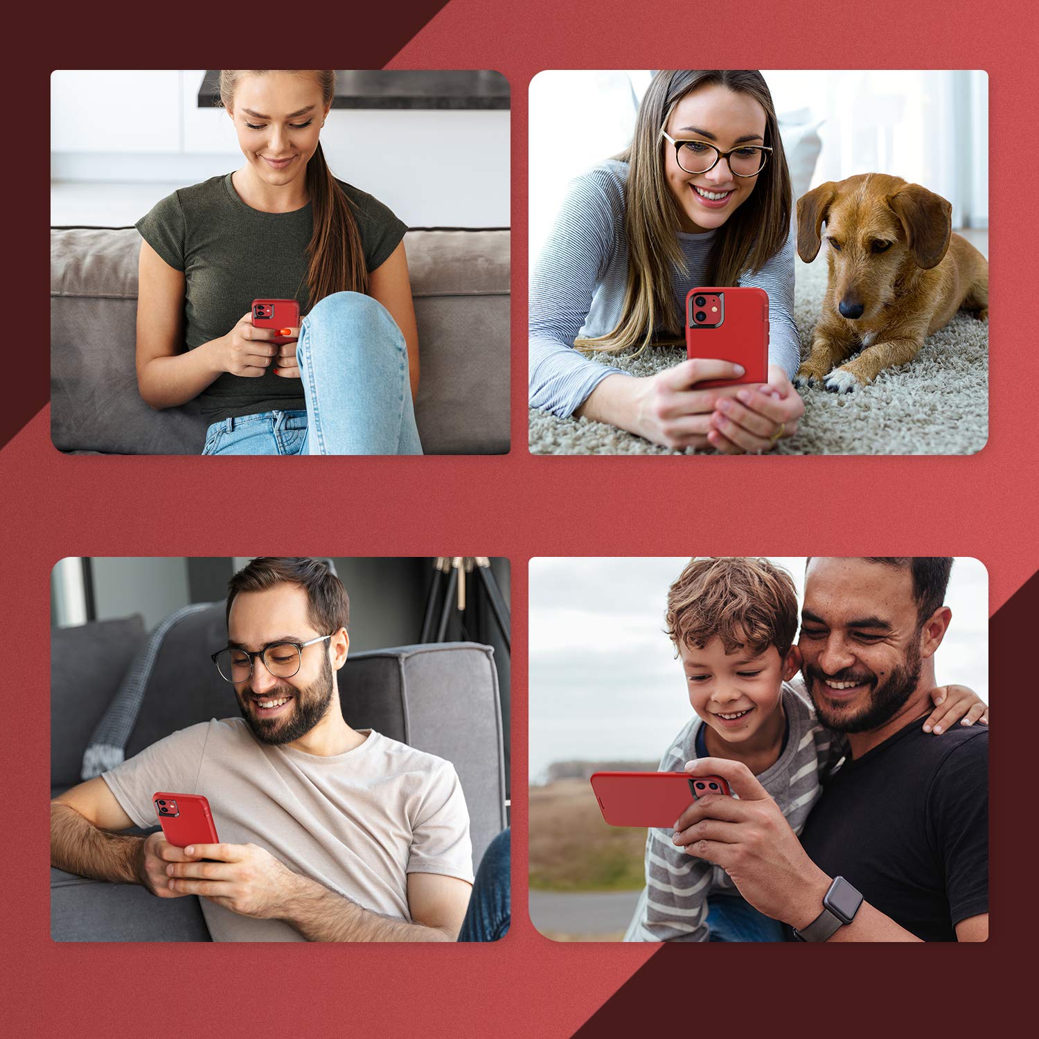 ORIbox for iPhone 13 Pro Max Case Red, [10 FT Military Grade Drop Protection], The Liquid Silicone Heavy Duty Shockproof Anti-Fall Case for iPhone 13 Pro Max,6.7 inch, Red