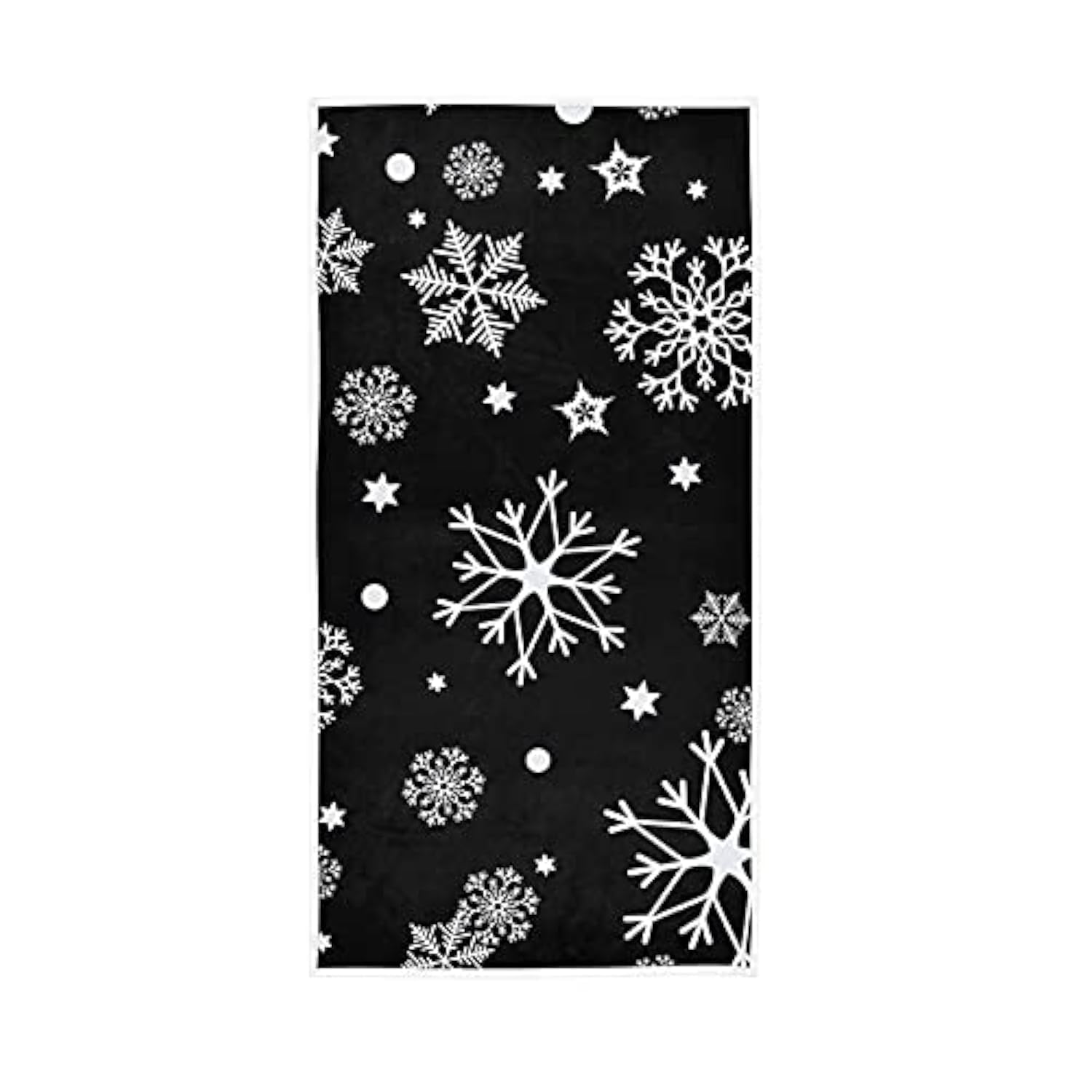 Winter Snowflake Soft Hand Towels for Bathroom 30X15,Decorative Black and White Kitchen Dish Fingertip Towels Washcloth for Guest Gift Home Family