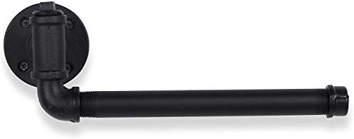 LZB Industrial Wall Mount Pipe Hanger Holder Rack Clothes Bar Iron Black 14 Inch