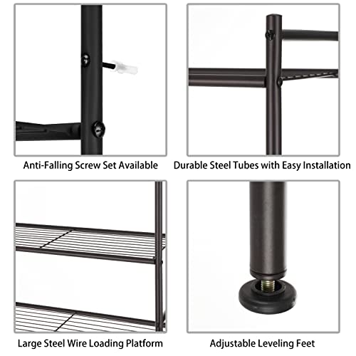 Finnhomy 3 Shelf Bathroom Space Saver Over The Toilet Rack Bathroom Corner Stand Storage Organizer Accessories Bathroom Cabinet Tower Shelf with ORB Finish 23.5" W x 10.5" D x 64.5" H