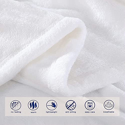 HommomH 40"x50" Blanket Soft Fluffy Fleece Throw for Sofa Bed Moon Wolf Green
